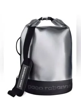 Paco Rabanne | Bags | Paco Pabannea Silver Metallic Duffel Bag Backpack ...